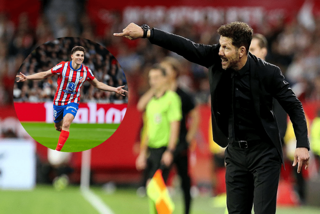 Simeone se rindió ante Julián Álvarez y lo comparó con Luis Suárez y ...